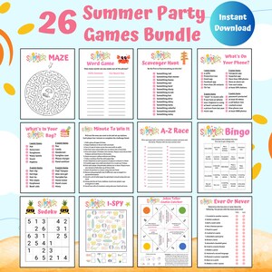 Summer Printable | Summer Activities for Kids | Adult Pool Party Game ...