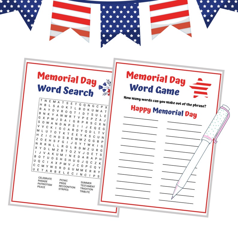Memorial Day Games Bundle | Memorial Day Party Games | Patriotic Games ...