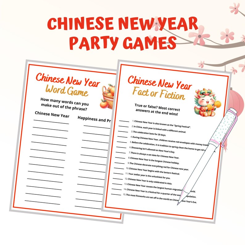 13 Chinese New Year Games Bundle | New Year Printable Games | CNY Games ...