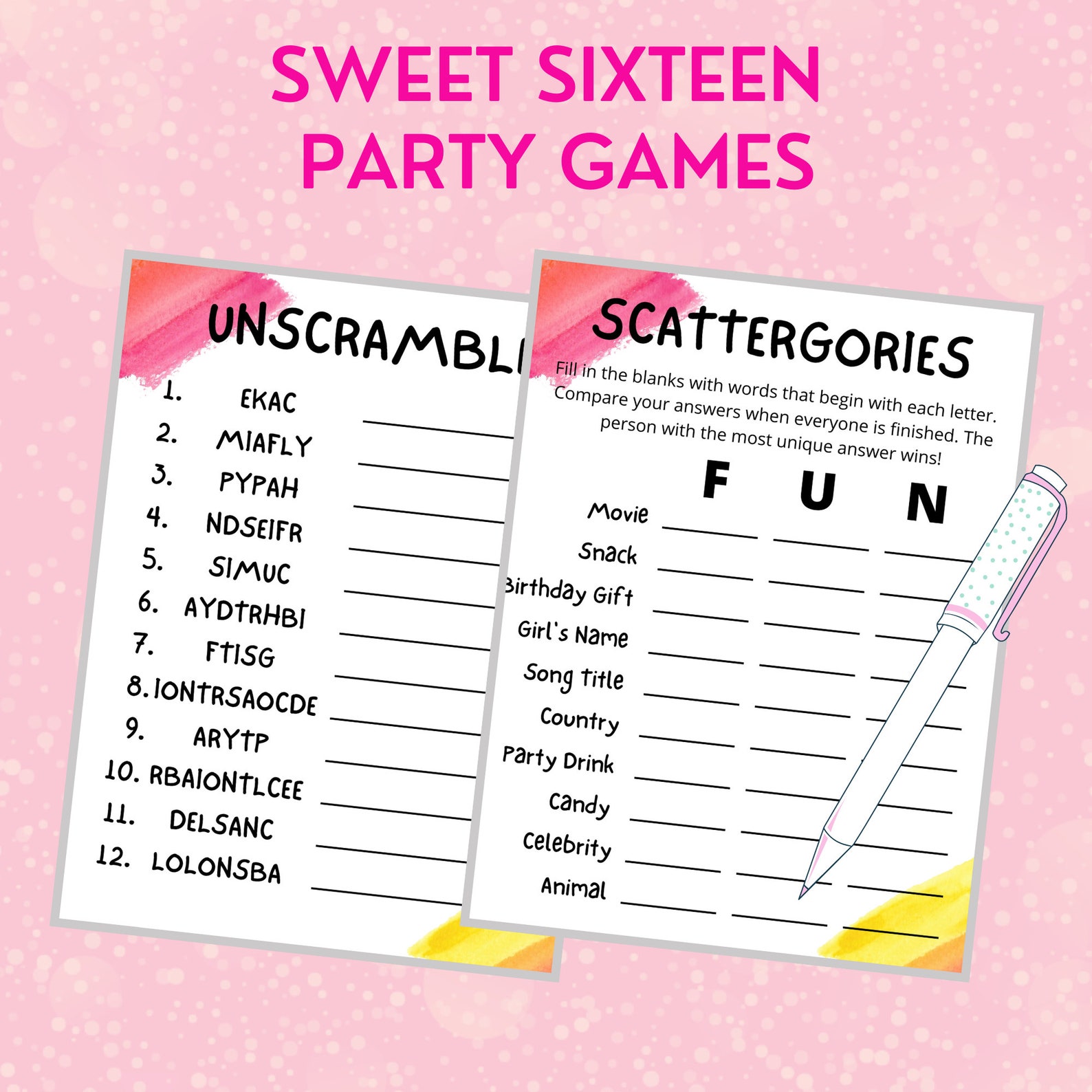 16 Sweet Sixteen Party Games Teen Birthday Party Games Birthday Party ...