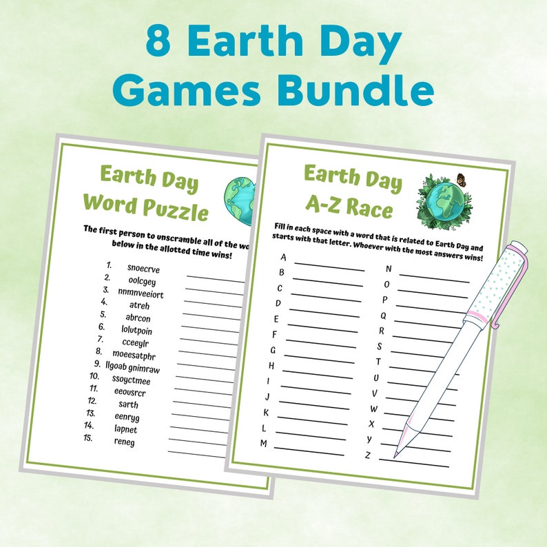 8 Earth Day Games Bundle | Earth Day Party Games for Adults & Kids ...