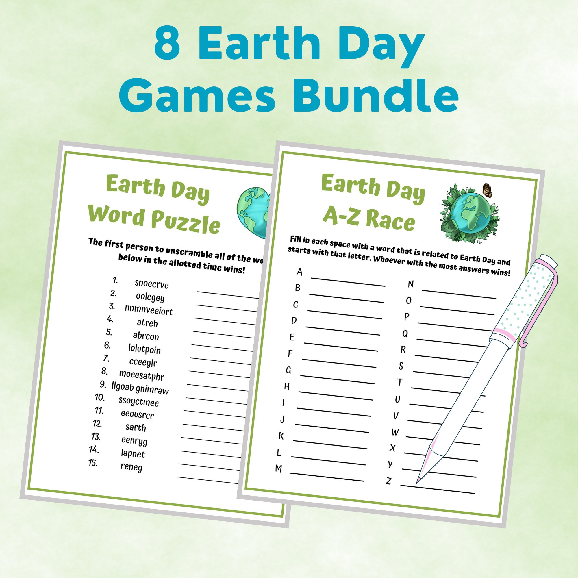 8 Earth Day Games Bundle | Earth Day Party Games for Adults & Kids ...