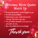 Christmas Movie Quotes Match up | Christmas Movie Trivia Game | Office ...