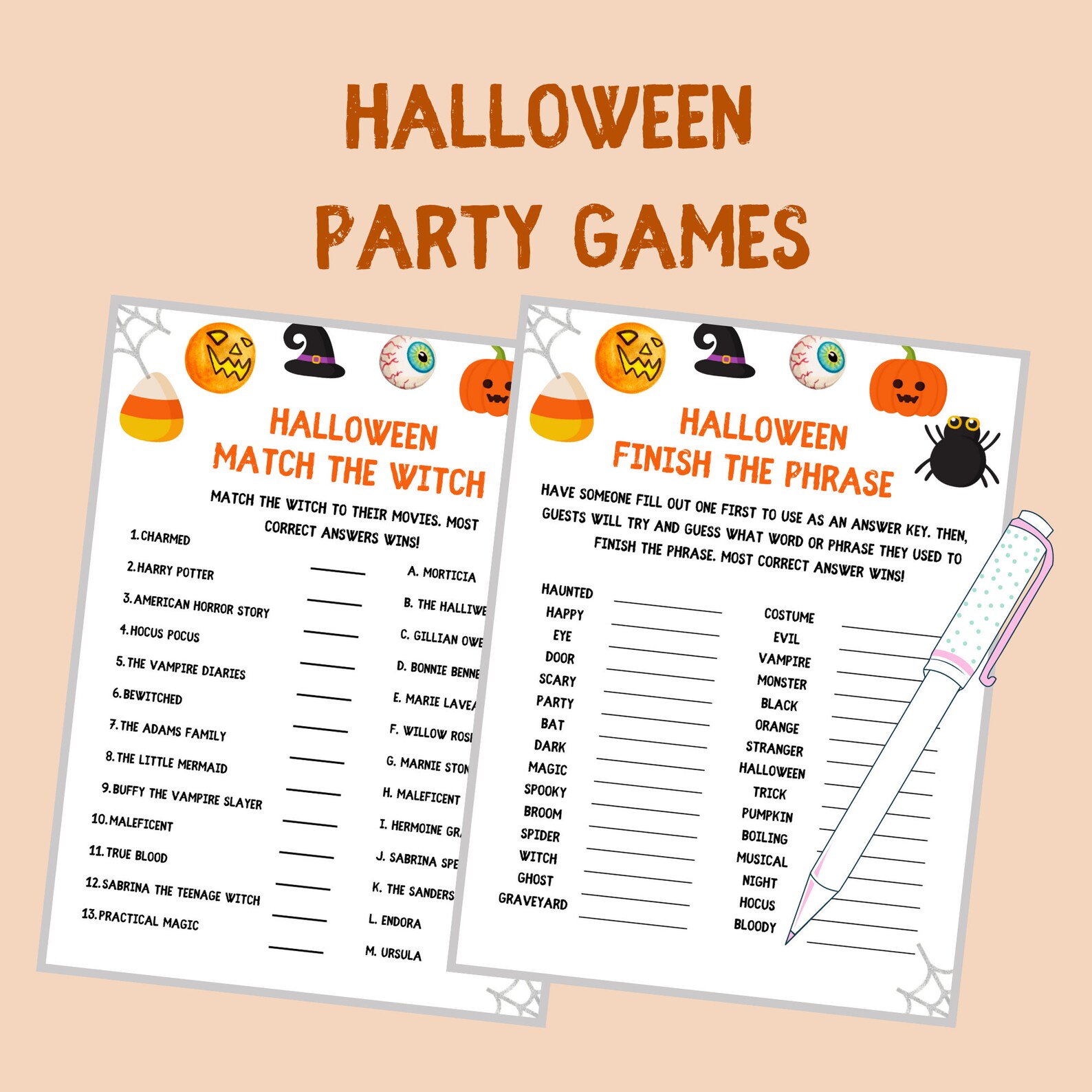 15 Halloween Games Bundle Halloween Party Games Halloween - Etsy