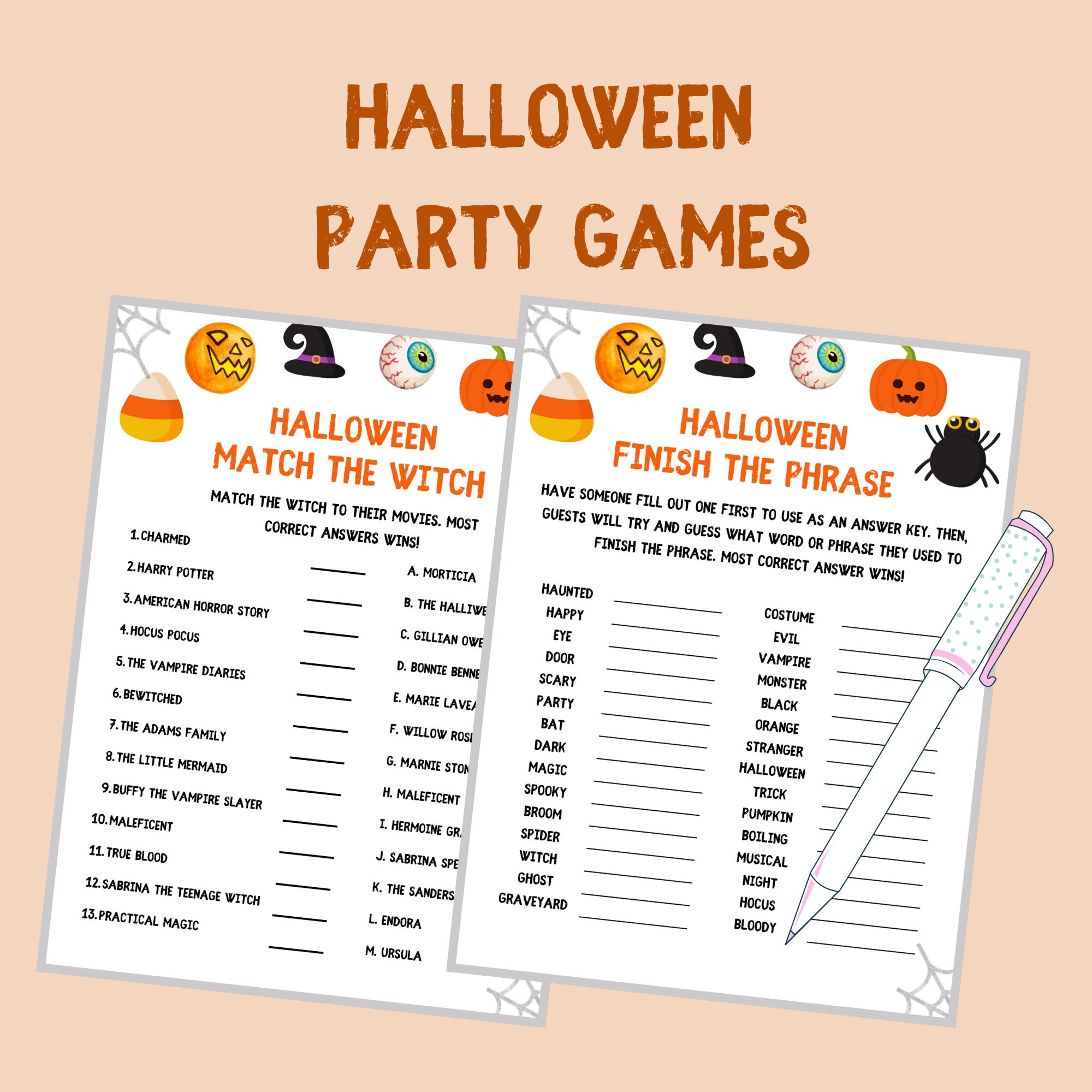 15 Halloween Games Bundle Halloween Party Games Halloween Games ...