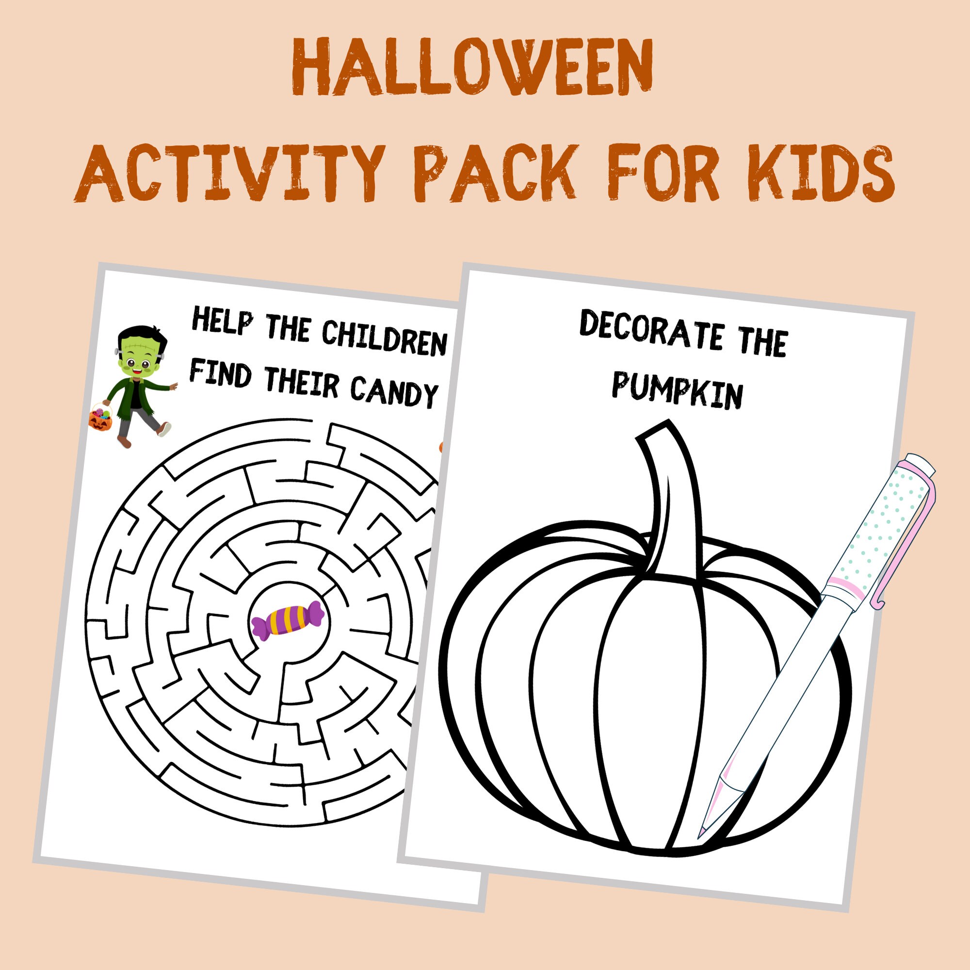 Fun Halloween Kids Printables Printable Halloween Activities Etsy Fun Halloween Kids Printables Printable Halloween Activities Etsy