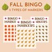 30 Cards Fall Bingo Printable | Seasonal Game for Adults and Kids ...