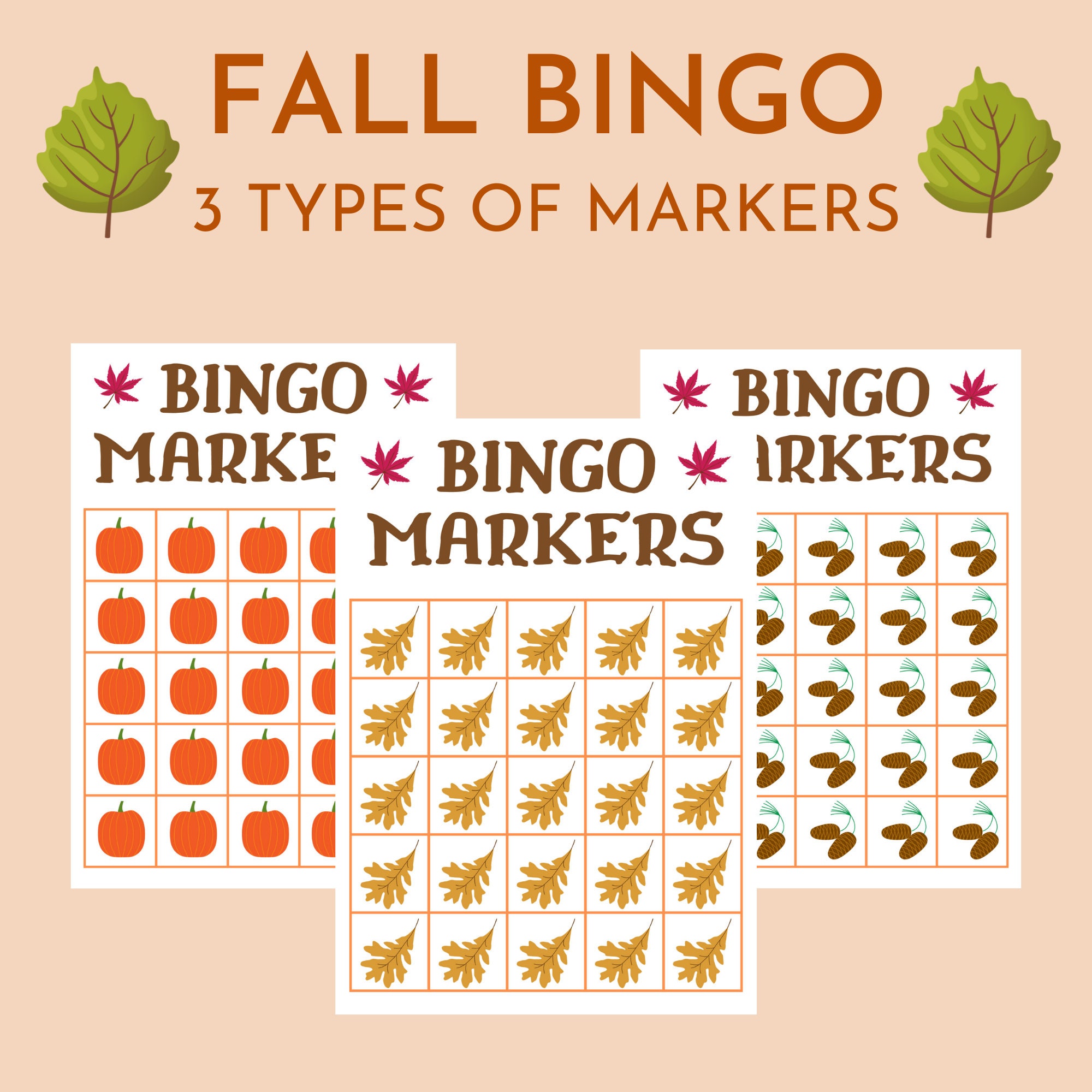 30 Cards Fall Bingo Printable | Seasonal Game for Adults and Kids ...