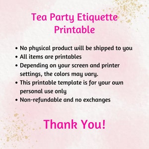 Tea Party Etiquette Game | Tea Party Game | Tea Party Etiquette | Tea ...