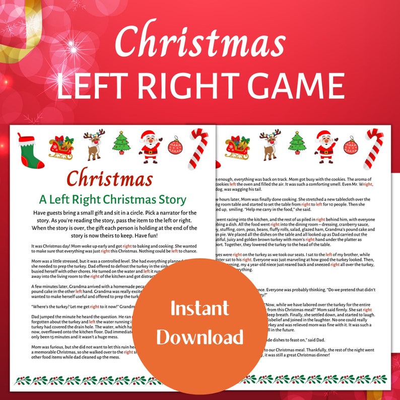 Christmas Left Right Game | Left Right Gift Exchange Game | Christmas ...