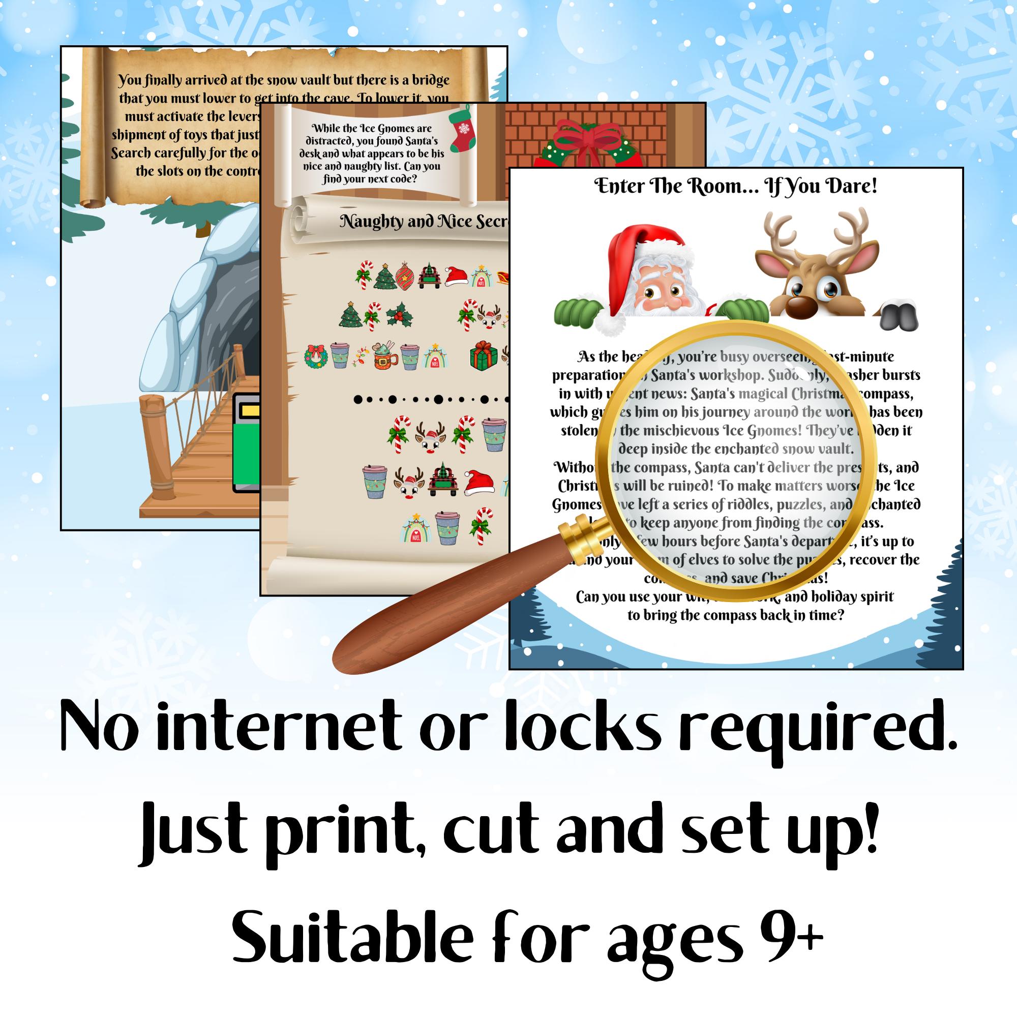 Christmas Escape Room for Kids, Printable Escape Room Kit, Christmas ...