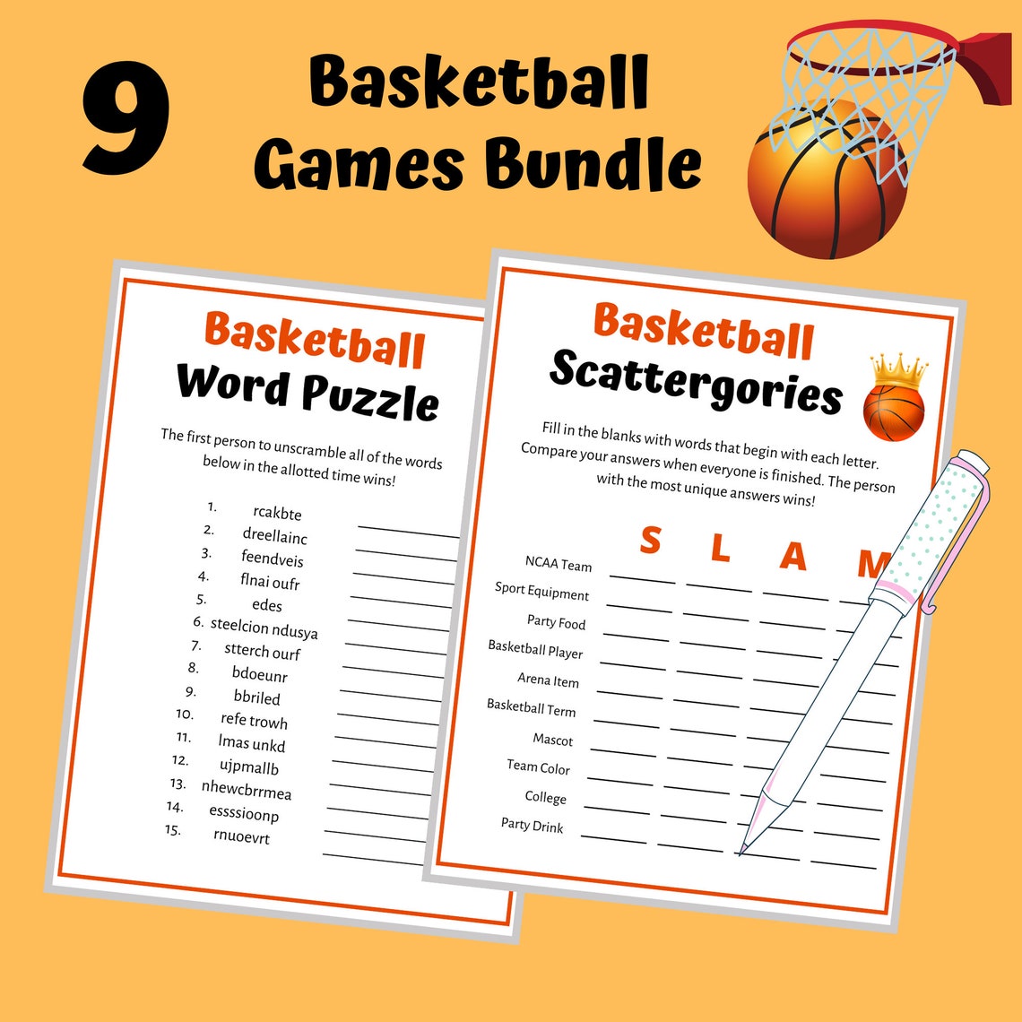 2024 March Madness NCAA Games Bundle Printable March Madness NCAA ...