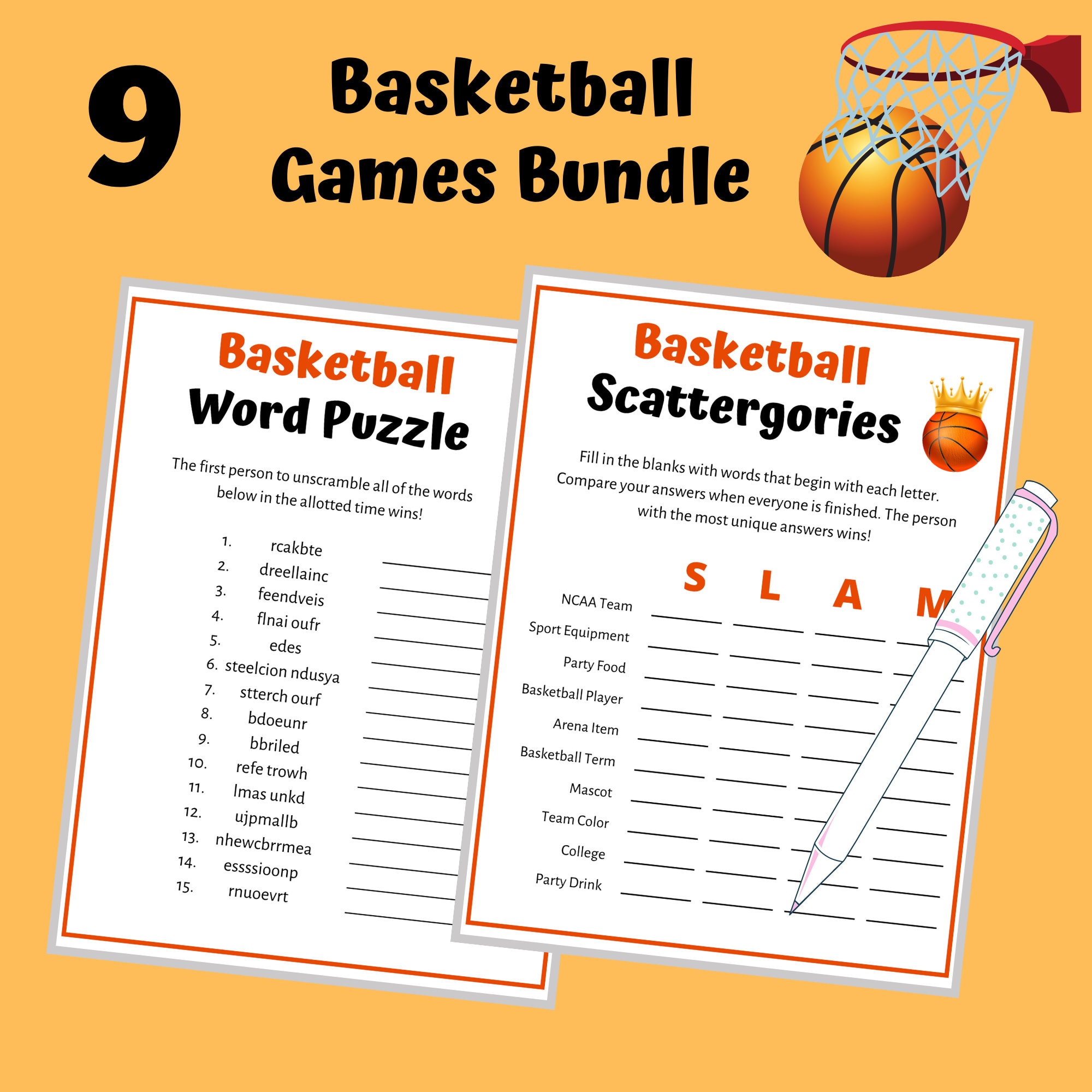 2024 March Madness NCAA Games Bundle Printable March Madness NCAA ...