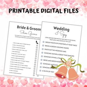 Editable Wedding Table Games Bundle | Editable Wedding Rehearsal Games ...