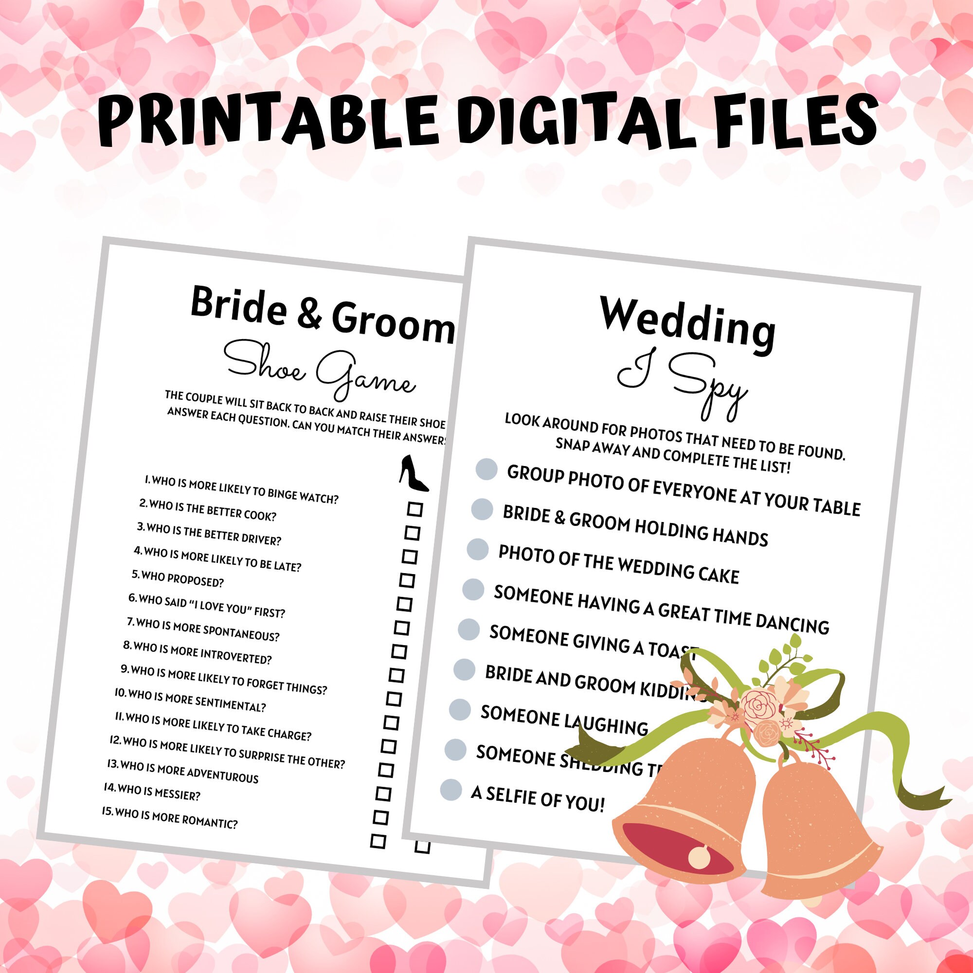 Editable Wedding Table Games Bundle Editable Wedding Rehearsal Games ...