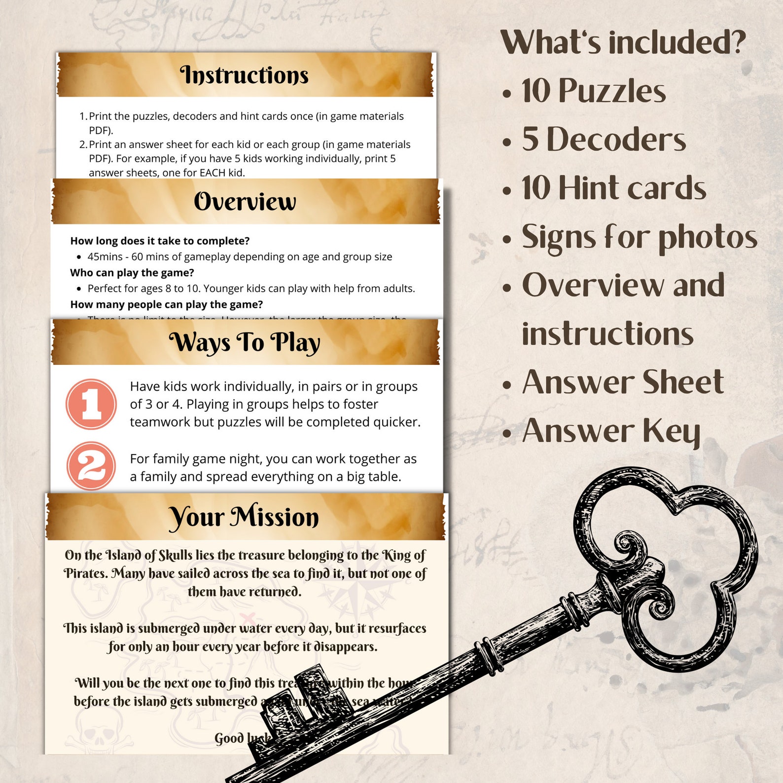 Escape Room for Kids | Printable Escape Room | Pirate Treasure Hunt ...