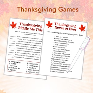 20 Thanksgiving Games Bundle | Thanksgiving Dinner Party Printable ...