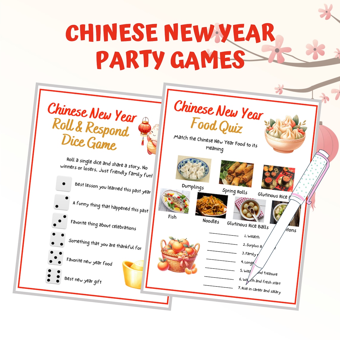 13 Chinese New Year Games Bundle New Year Printable Games CNY Games ...