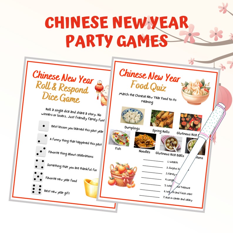 13 Chinese New Year Games Bundle New Year Printable Games CNY Games ...