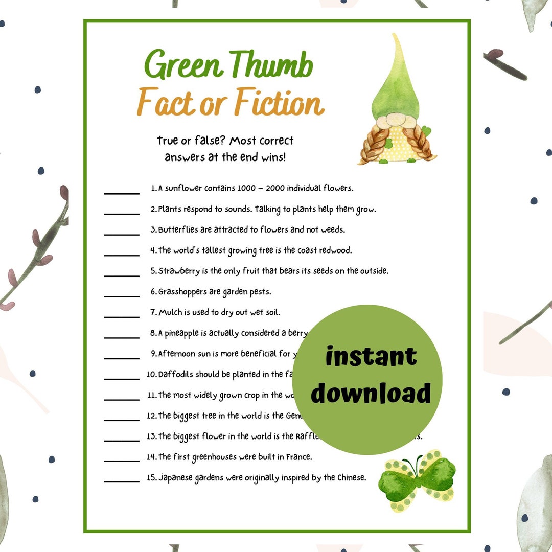 Spring Green Thumb Trivia | Spring Fact or Fiction | Gardening Trivia ...