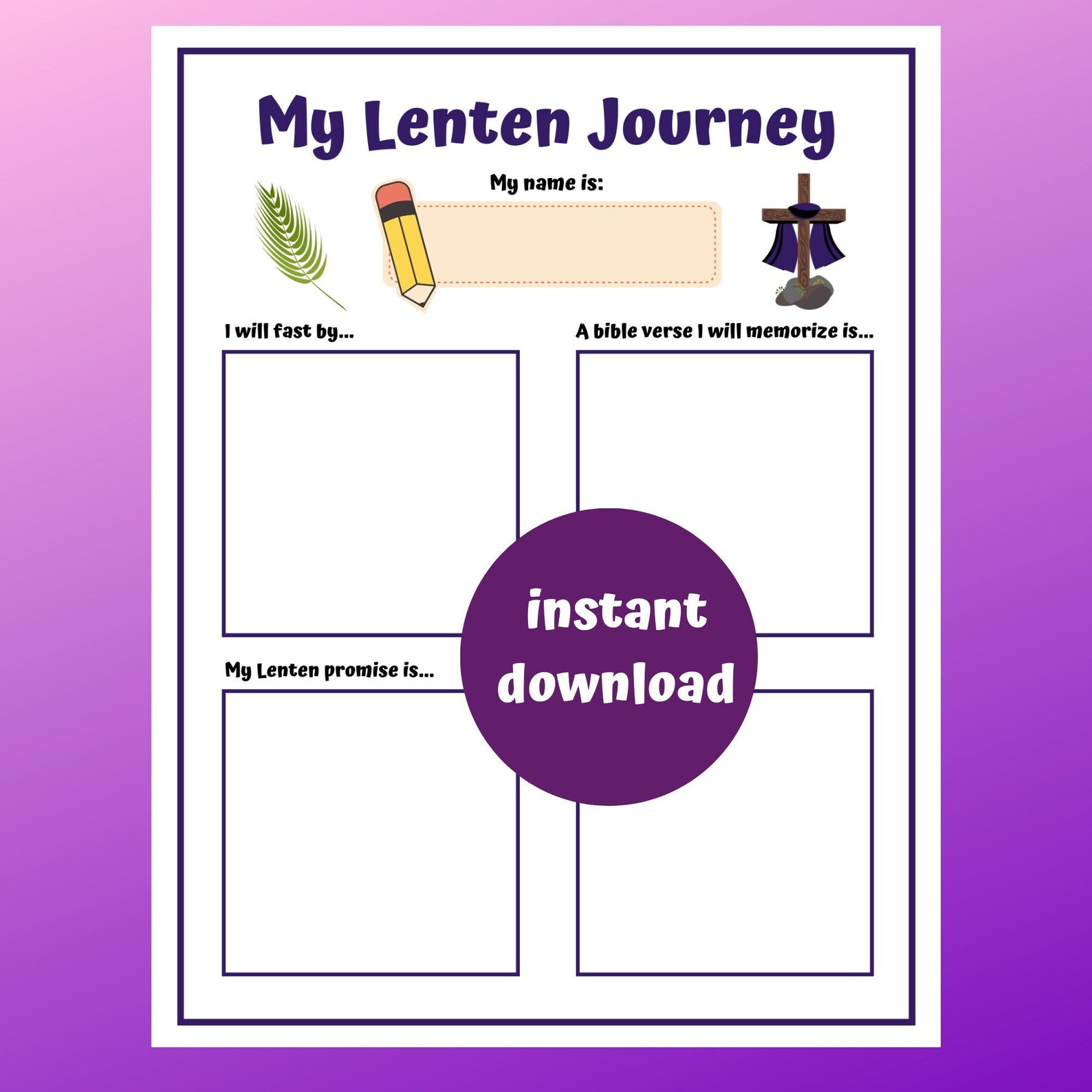 Lent for Kids | Ash Wednesday | My Lenten Journey | Lenten Activities ...