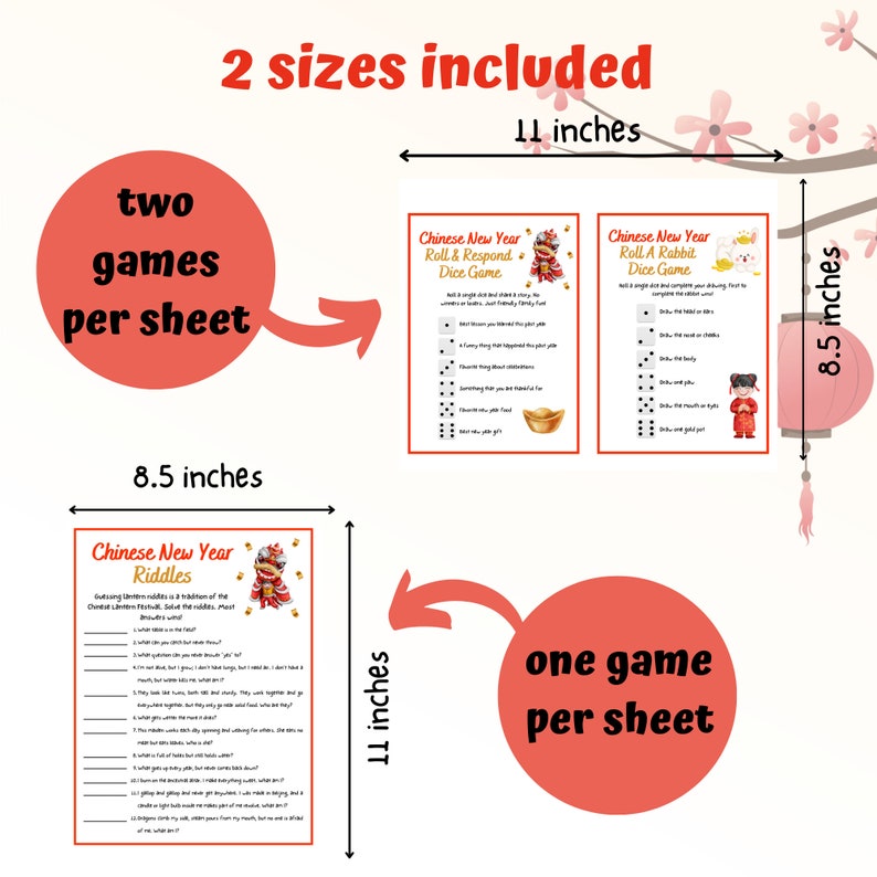 13 Chinese New Year Games Bundle New Year Printable Games - Etsy