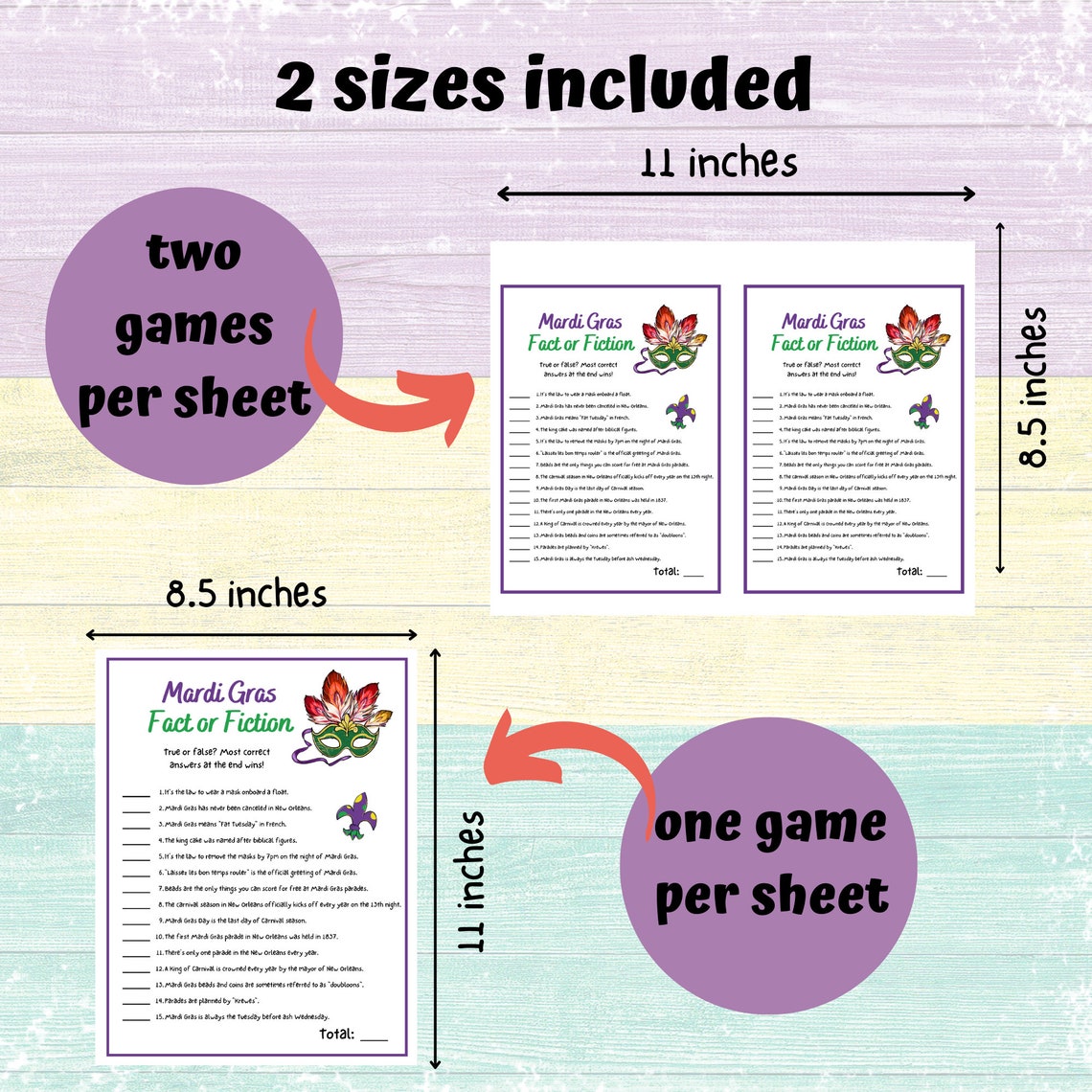 Mardi Gras Fact or Fiction Game | Printable Mardi Gras Party Game ...
