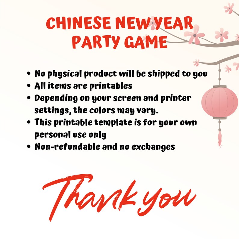 Chinese New Year Taboo Game Chinese New Year Guess My Word - Etsy