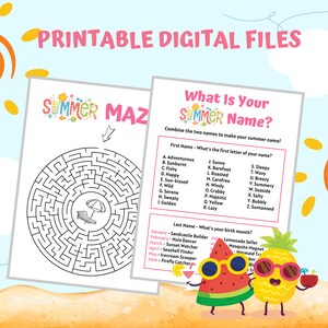 Summer Printable | Summer Activities for Kids | Adult Pool Party Game ...