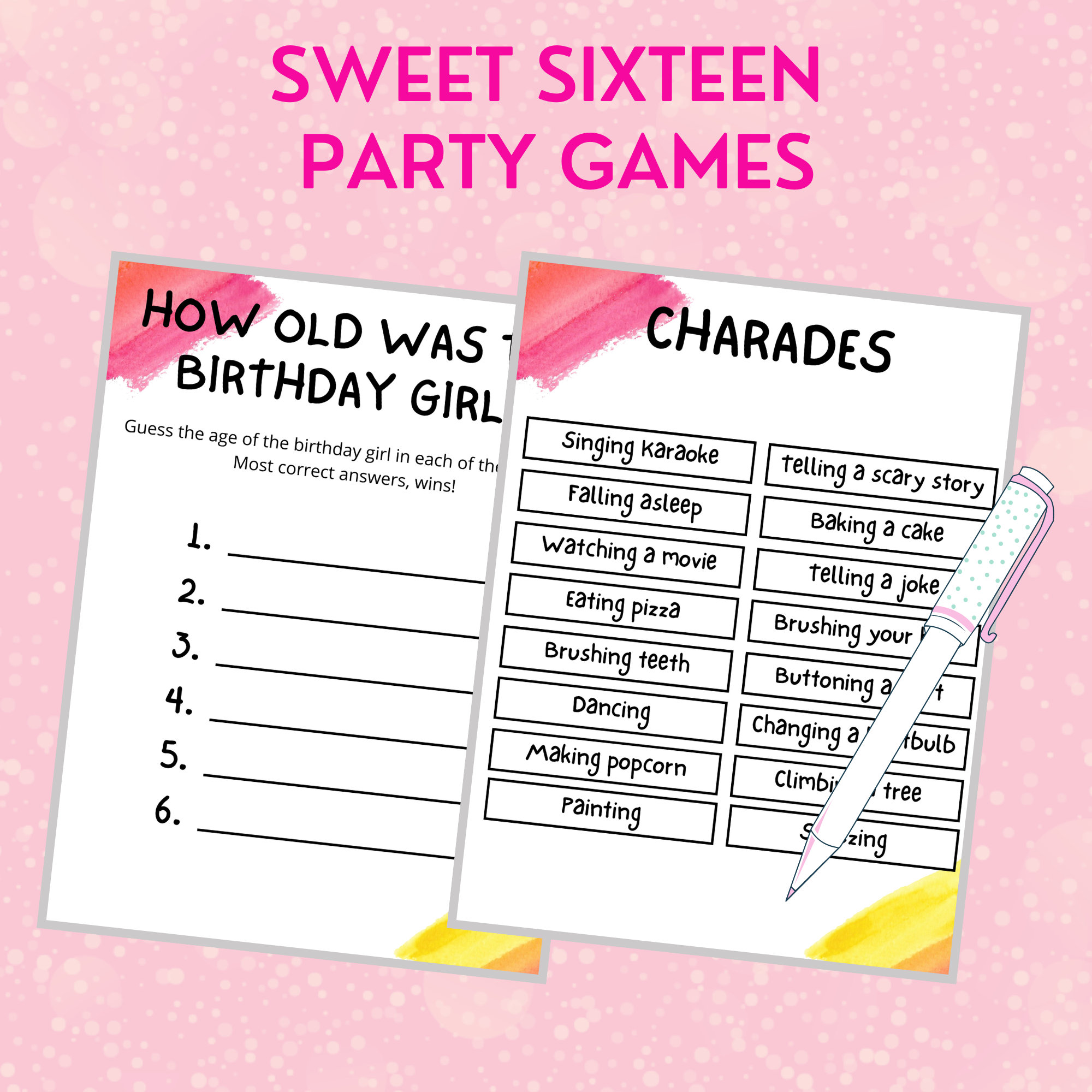 16 Sweet Sixteen Party Games Teen Birthday Party Games Birthday Party ...