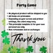 St Patrick's Day Green Trivia Printable Game | St Paddy's Day Office ...