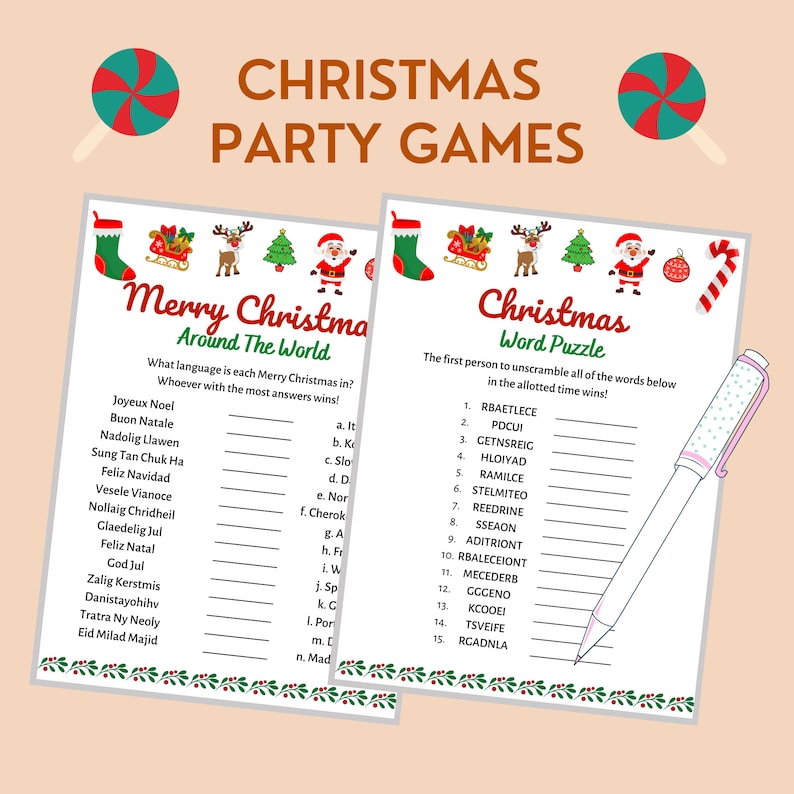 16 Christmas Games Bundle Christmas Party Games Christmas Games for ...