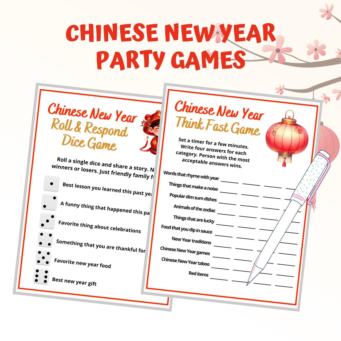 13 Chinese New Year Games Bundle | New Year Printable Games | CNY Games ...