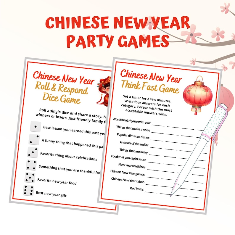 13 Chinese New Year Games Bundle | New Year Printable Games | CNY Games ...