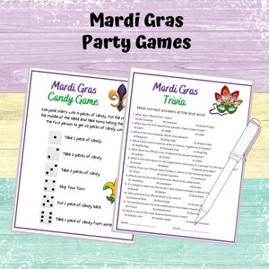 Mardi Gras Games Bundle | Printable Mardi Gras Party Game | Mardi Gras ...
