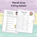 Mardi Gras Games Bundle | Printable Mardi Gras Party Game | Mardi Gras ...