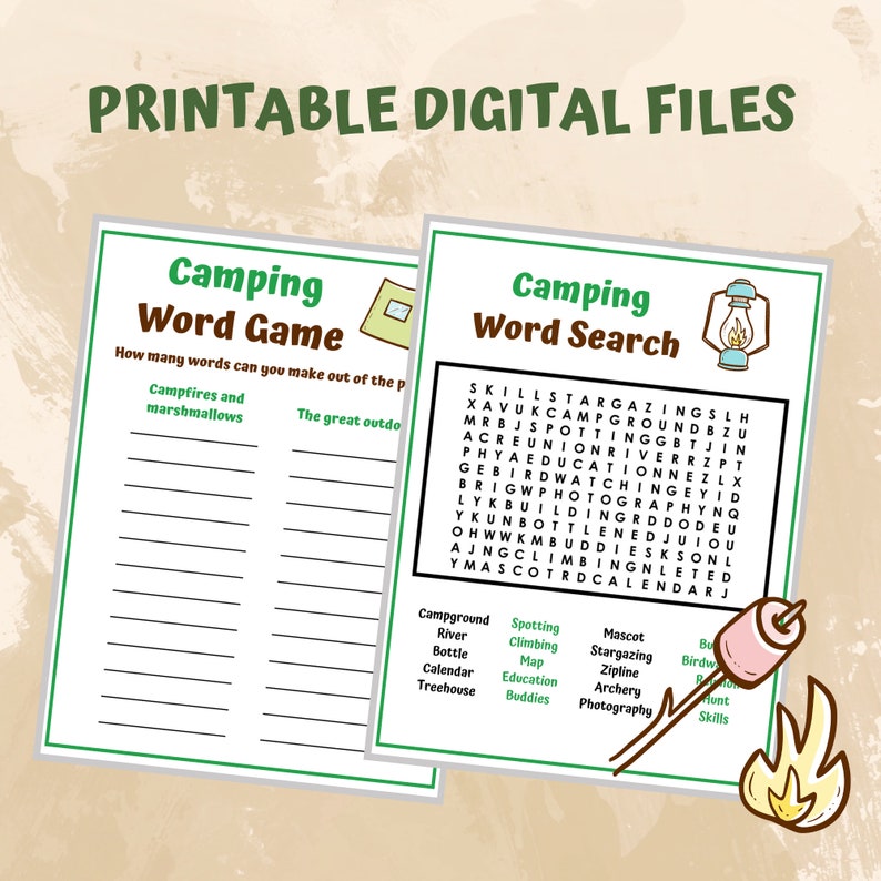 Camping Games Bundle | RV Road Trip Games | Camping Games Printable ...