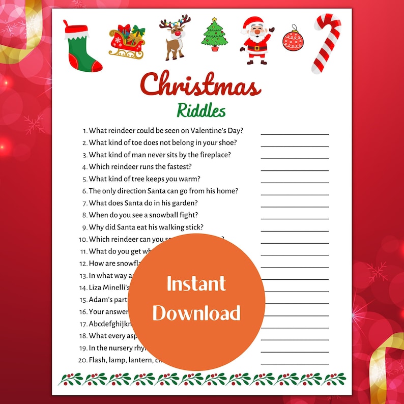 Christmas Riddles Game | Christmas Activity for Kids | Fun Christmas ...