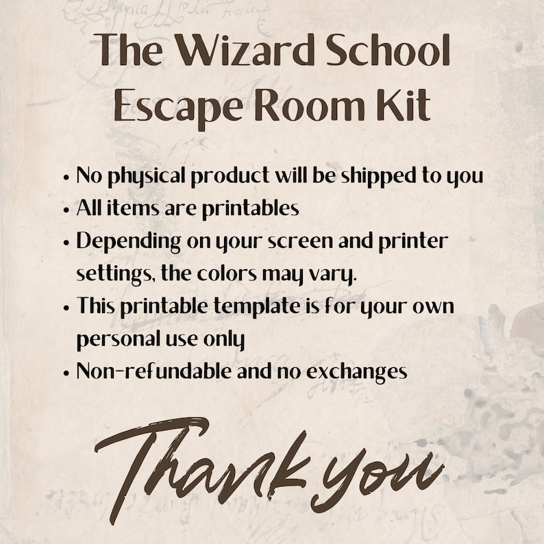 Escape Room for Kids | Printable Escape Room Kit | the Wizard School ...