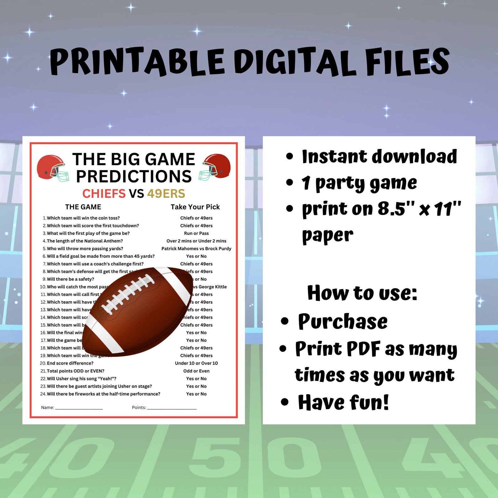 Game Time Predictions Big Game LVIII 2024 Super 58 Game Football 2024 ...