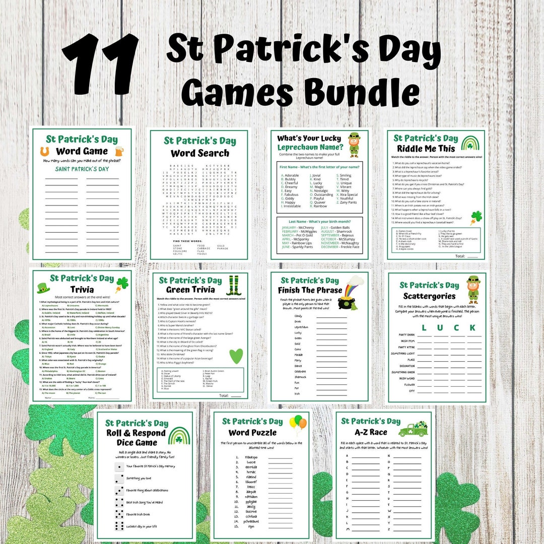 St Patrick's Day Games Bundle | St Paddy's Day Office Classroom ...