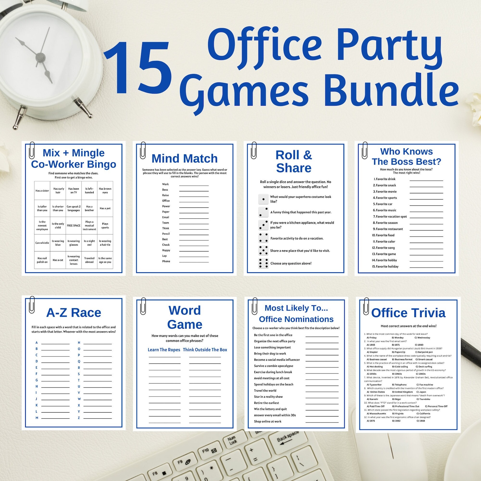 Office Party Games Bundle | Work Party Games for Team Building | Staff ...