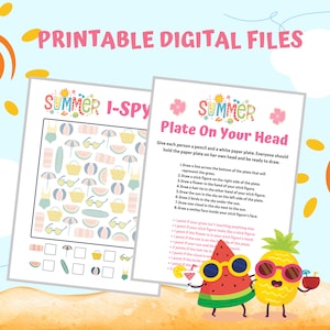 Summer Printable | Summer Activities for Kids | Adult Pool Party Game ...
