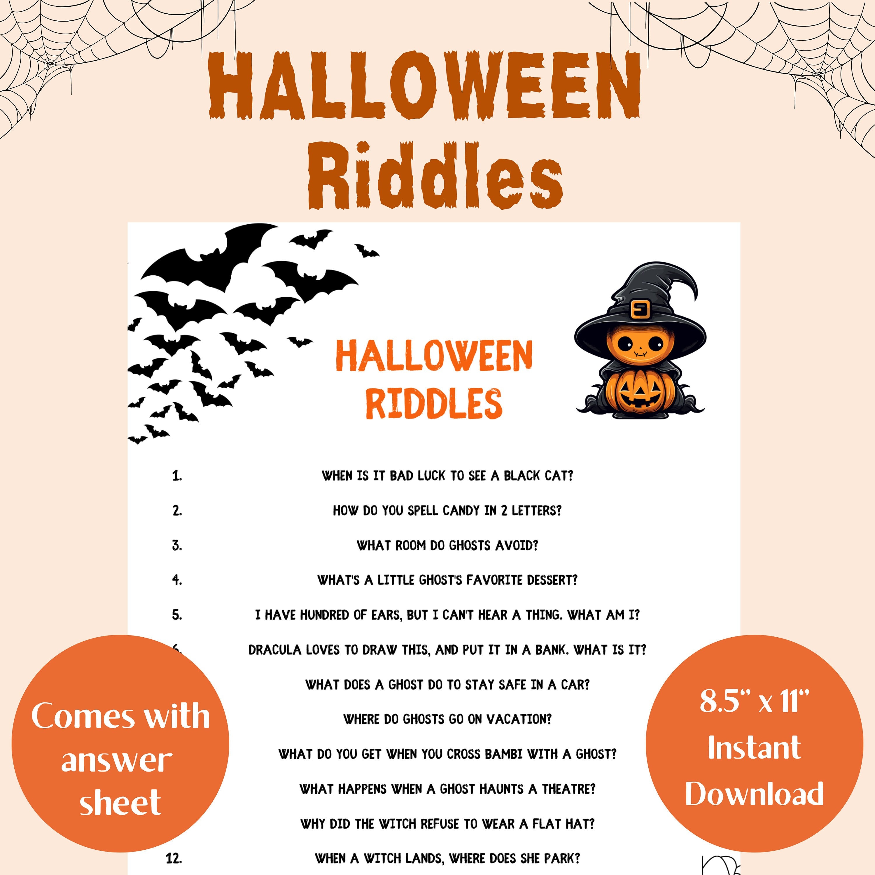 Halloween Riddles Halloween Fun Games Halloween Party Games Halloween ...