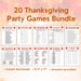 20 Thanksgiving Games Bundle | Thanksgiving Dinner Party Printable ...