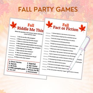 20 Fall Party Games Bundle, Printable Autumn Games, Fun Fall Activities ...