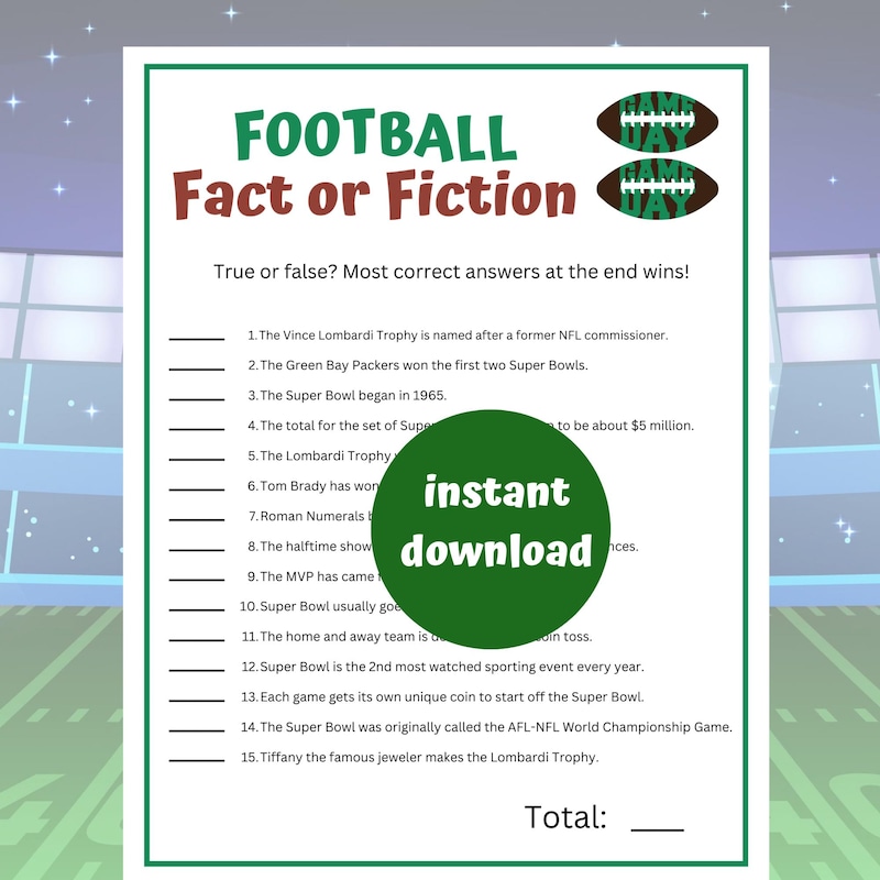 Football Fun Facts - Etsy UK