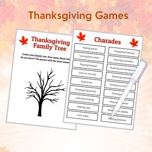 20 Thanksgiving Games Bundle | Thanksgiving Dinner Party Printable ...