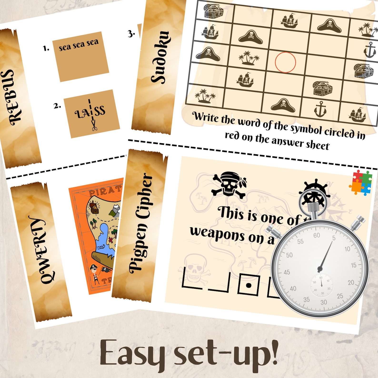 Escape Room for Kids | Printable Escape Room | Pirate Treasure Hunt ...