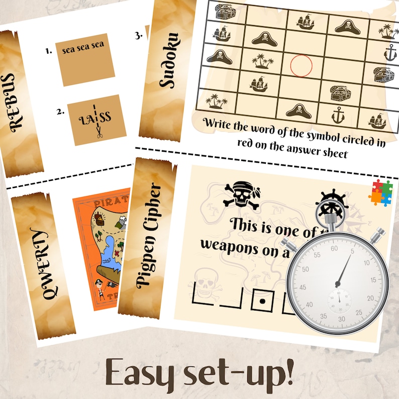 Escape Room for Kids | Printable Escape Room | Pirate Treasure Hunt ...